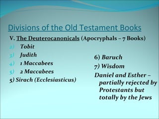 B I B S T U D Lesson 04 Old Testament Books Divisions Copy | PPT