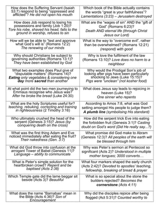 Bible-Venture Questions | DOC