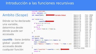 Funciones recursivas en C++ | PPT
