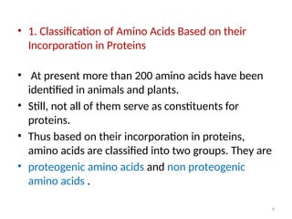 BIC 101 - LECTURE 12-1-AMINO ACIDS CLASSIFICATION AND STRUCTURE.pptx