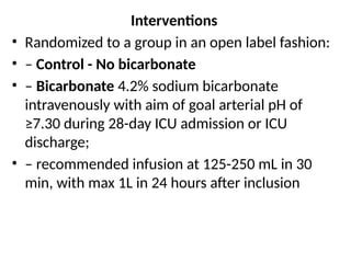 sodium bicarbonate therapy for patients with severe metabolic acedemia ...