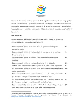 Bicentenario del Cruce de los Andes. Anexo 1 | PDF