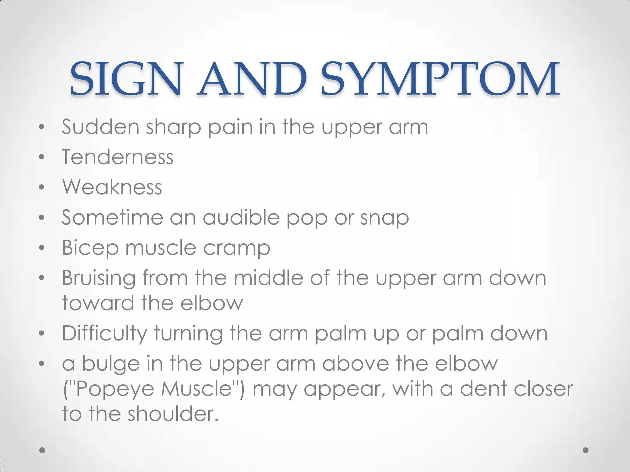 Biceps Tendon Rupture And Physiotherapy Management | PPTX