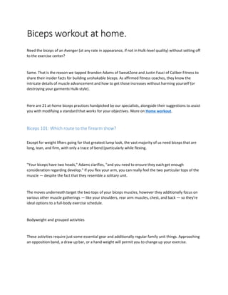 Biceps workout at home | PDF