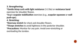 assessment and physiotherapy management on bicipital tendonitis | PPTX