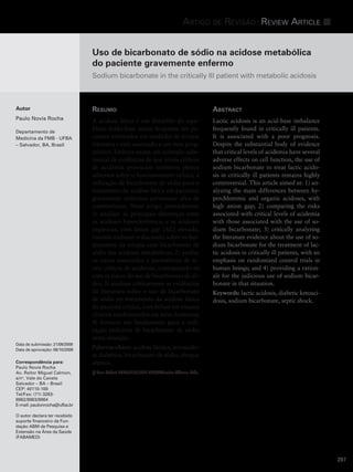 Uso de Bicarbonato na Acidose Metabólica | PDF