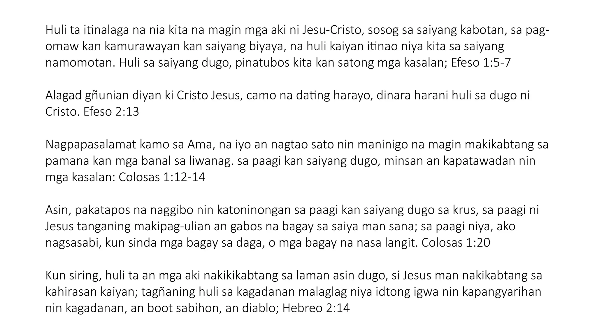 Bicolano - An Mahalagang Dugo ni Jesu-Cristo - The Precious Blood of ...