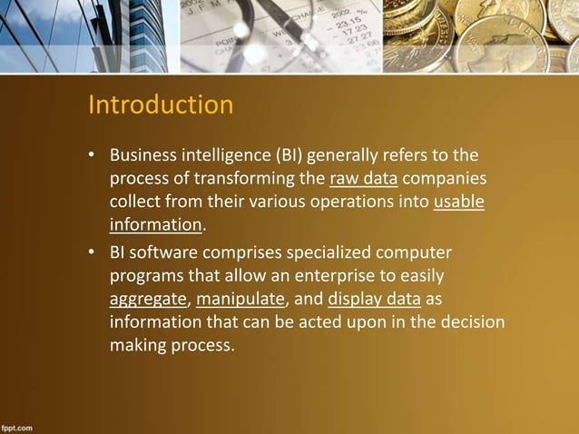 Business Intelligence - Conceptual Introduction | PPT