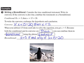 Biconditionals And Definitions Guided Notes 3rd | PPT