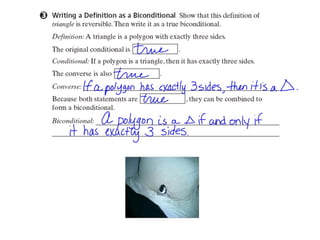 Biconditionals And Definitions Guided Notes 3rd | PPT