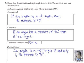 Biconditionals And Definitions Guided Notes 3rd | PPT