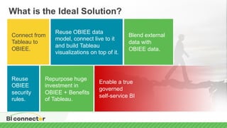 Enabling Self Service BI for OBIEE using Tableau | PDF | Databases | Computer Software and ...