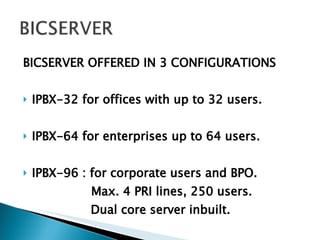 BicServer Unified Communication System | PPT | Web Conferencing | Computer Software and Applications