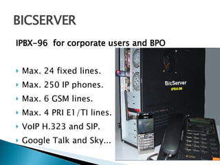 BicServer Unified Communication System | PPT | Web Conferencing | Computer Software and Applications