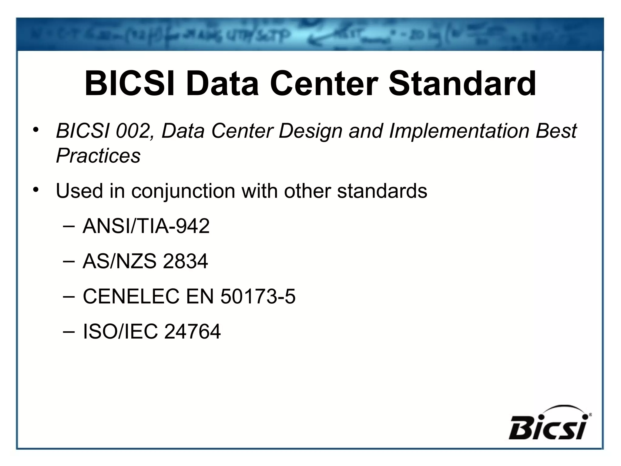 Betty Bezos: bicsi 002 data center standard | PPT
