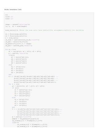 Bicubic interpolation codes | PDF