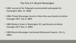 Bicycle Messenger Boys and the Evolution of American Labor Laws | PPTX