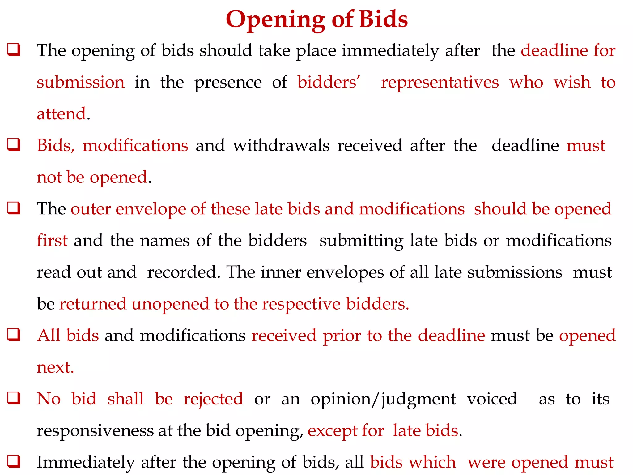 Bid Submission and Evaluation | PPTX