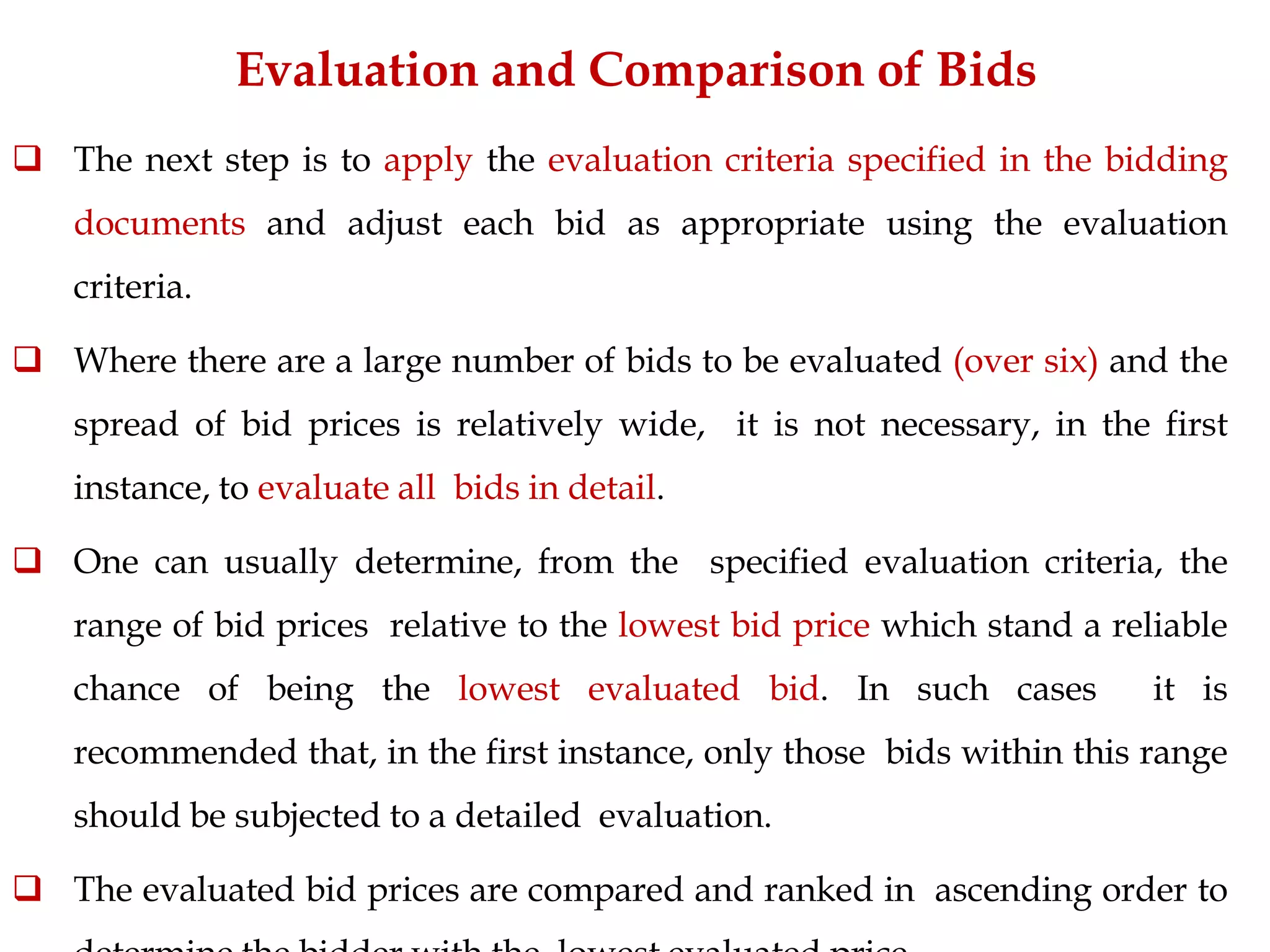 Bid Submission and Evaluation | PPTX