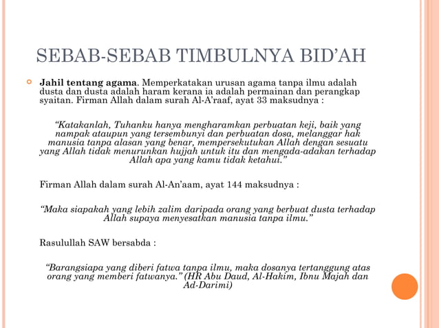 Bida'ah dalam masyarakat | PPT