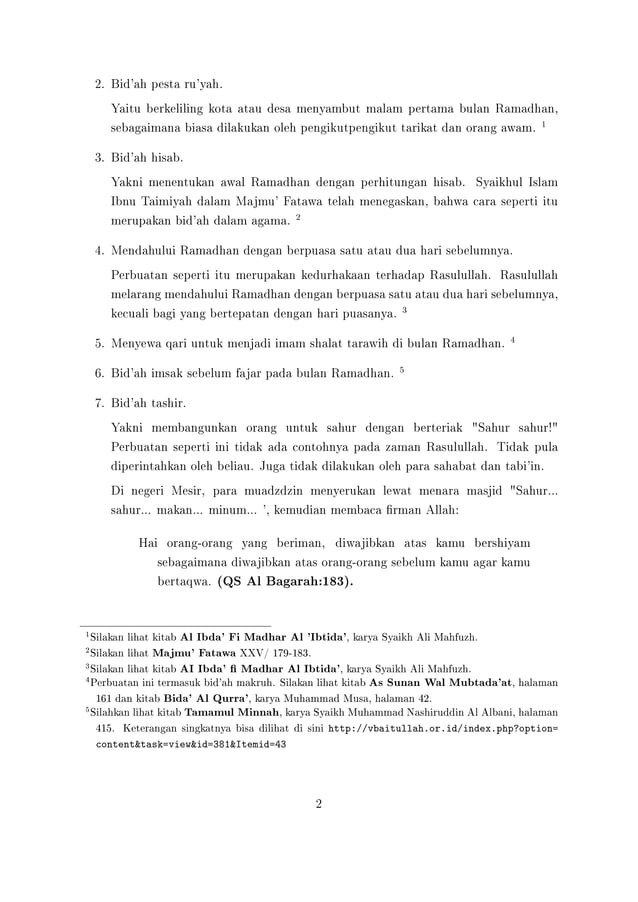Bidah ramadhan | PDF