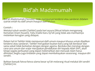 Pengertian Bid'ah hasanah dan sayyi'ah (mengenal dalil umum dan dalil khusus) | PPTX