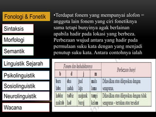 Bidang bidang linguistik | PPTX