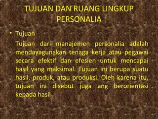 Bidang garapan personalia pendidikan | PPT