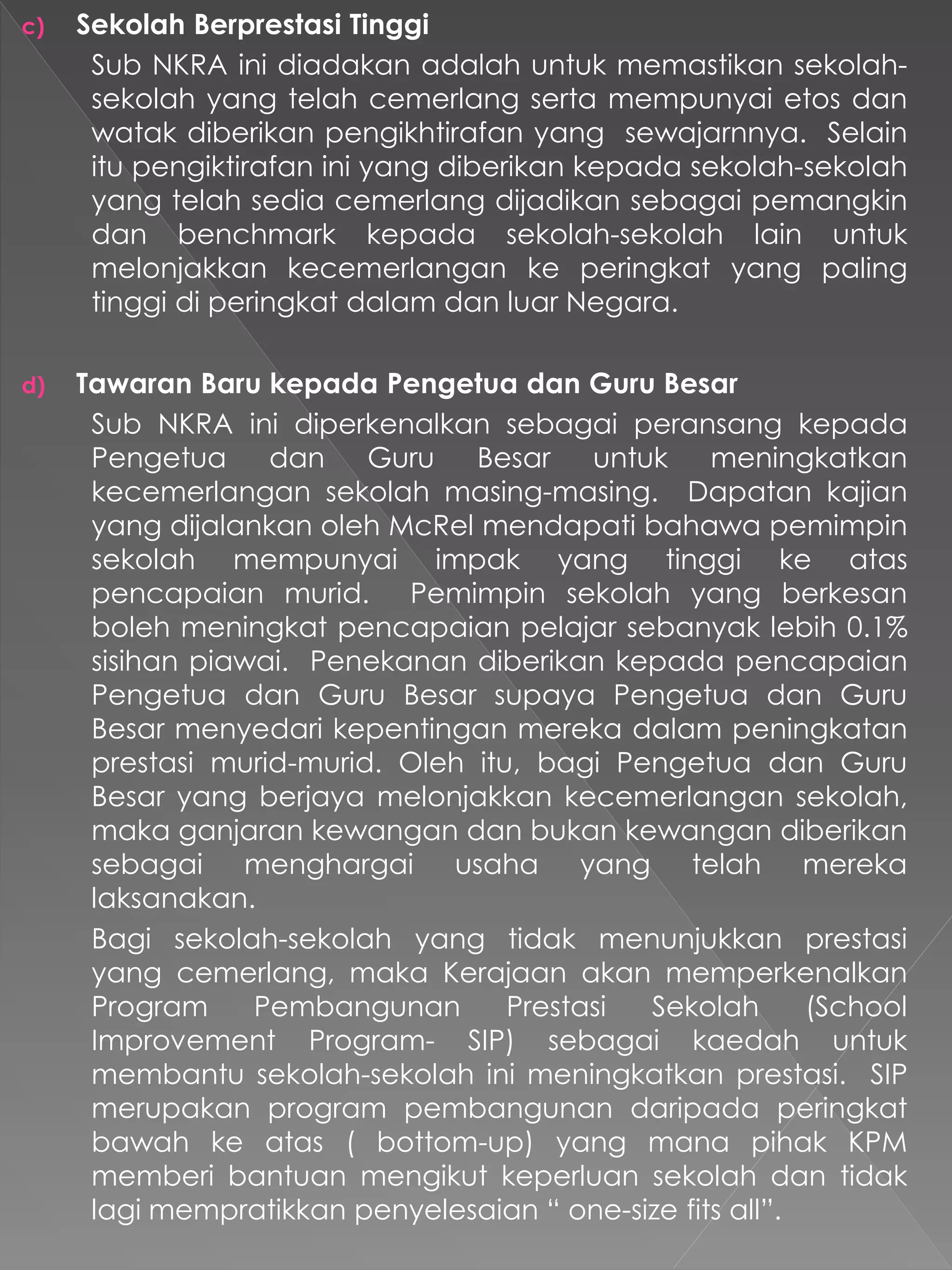 Bidang keberhasilan utama nasional (nkra ) pendidikan | PDF