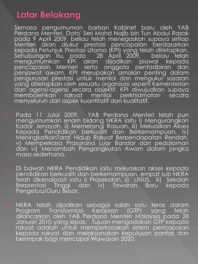 Bidang keberhasilan utama nasional (nkra ) pendidikan | PDF