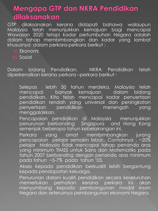 Bidang keberhasilan utama nasional (nkra ) pendidikan | PDF
