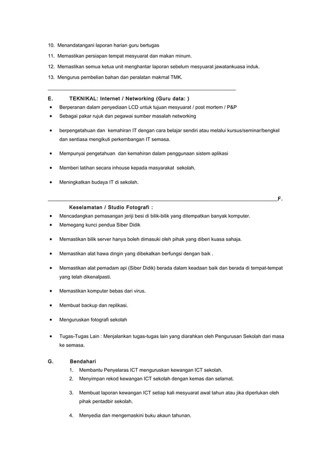 Bidang tugas ajk ict | DOC