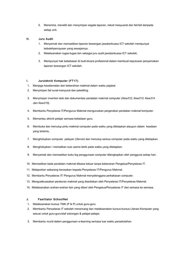 Bidang tugas ajk ict | DOC