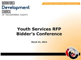 Bidder's conference rfp overview 033114 | PPTX | Business | Business ...
