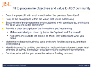 Bidding for JISC funding call 11/08 | PPT