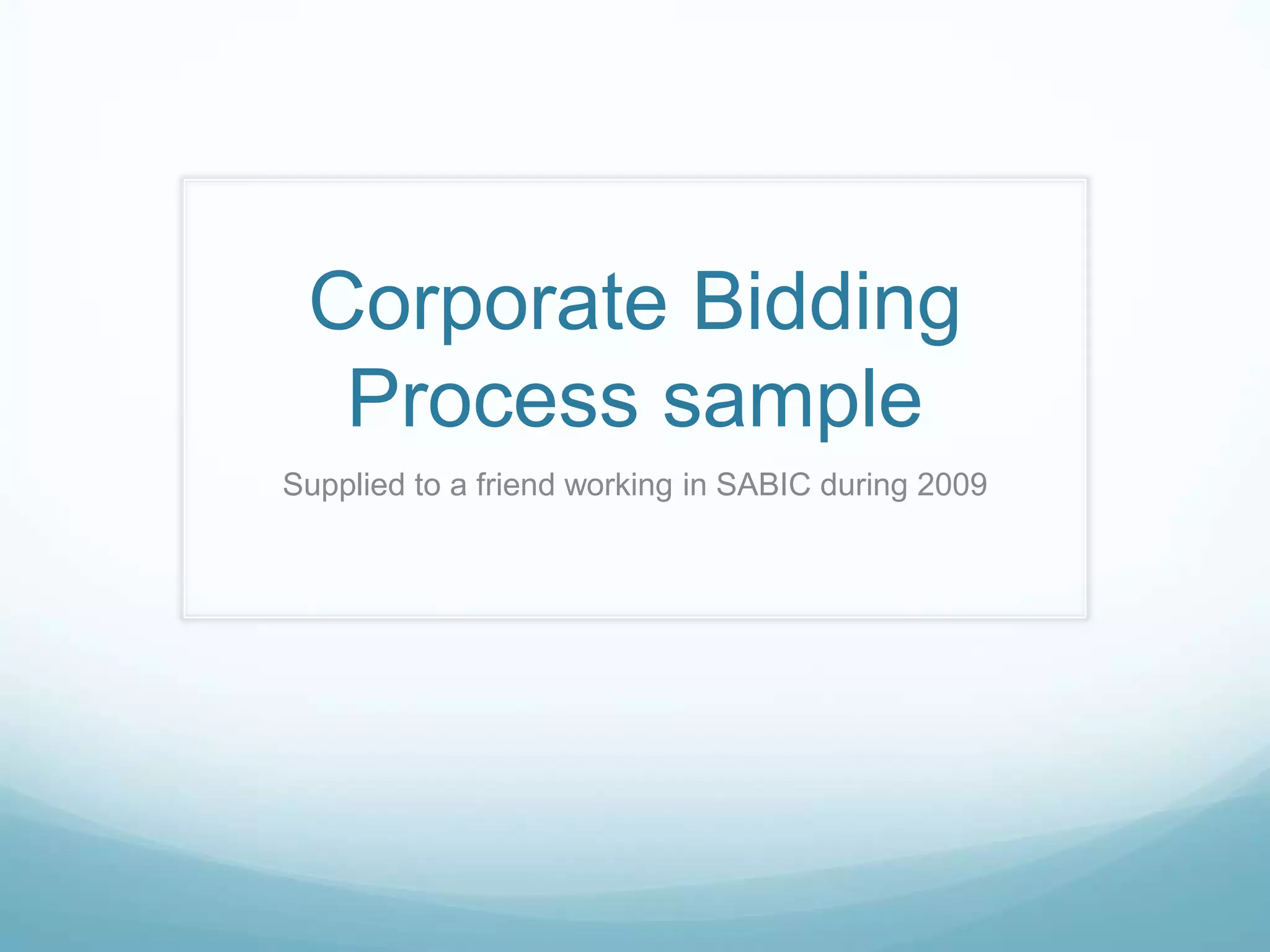 Bidding Process Sample Sabic 2009 | PPT