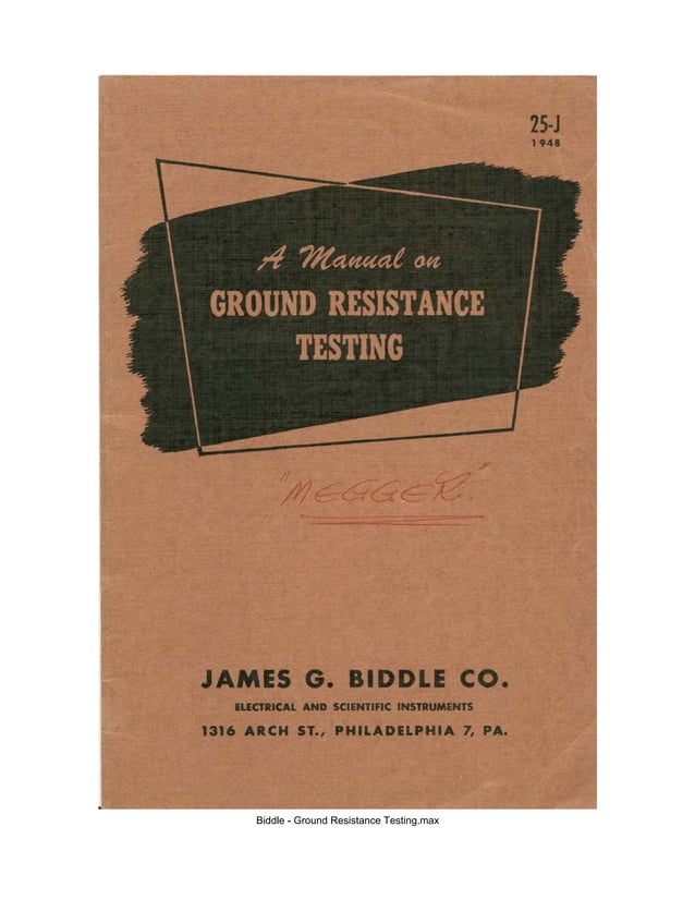 Biddle ground resistance testing - megger | PDF | Free Download