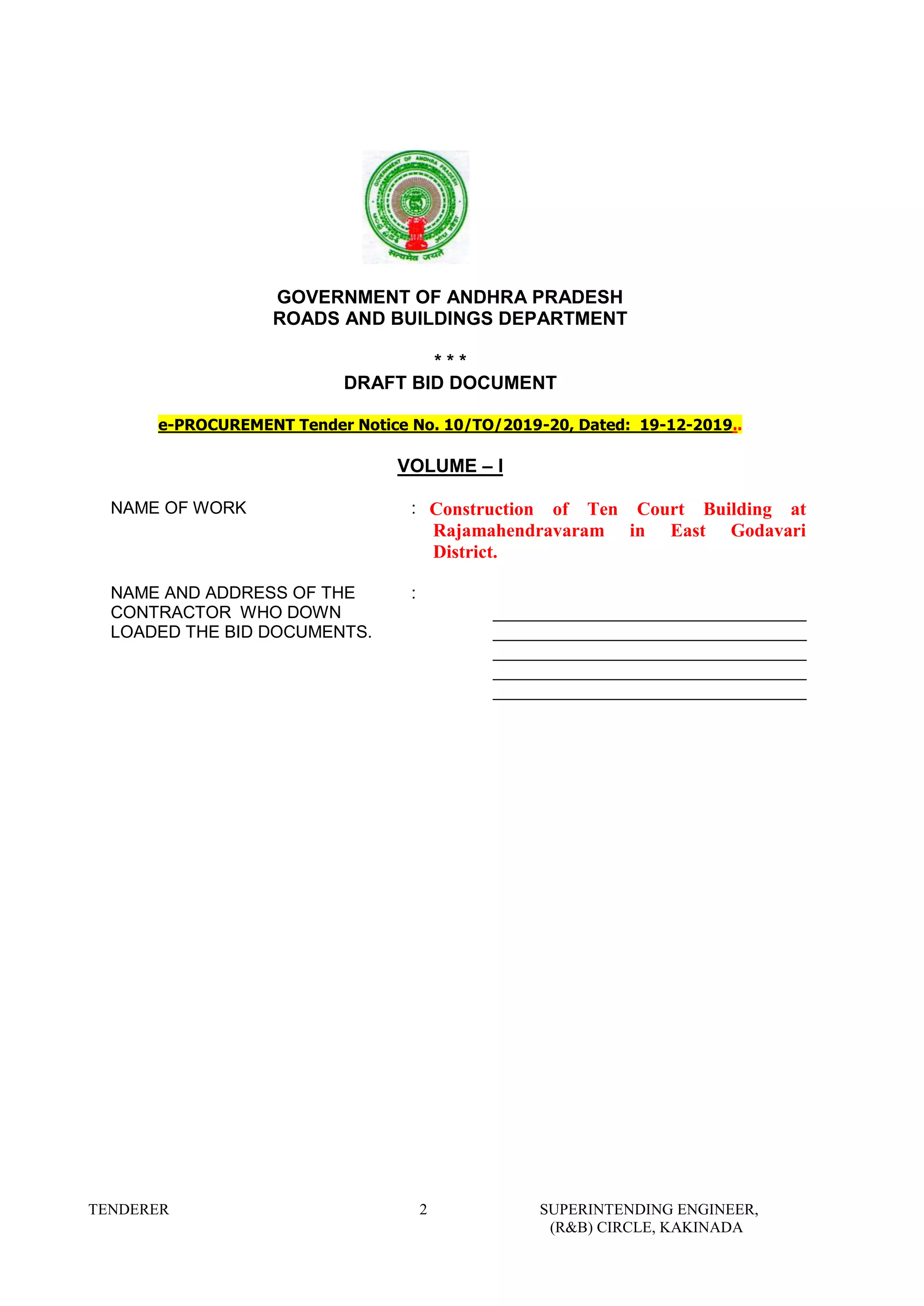 Bid document reverse tendering | PDF