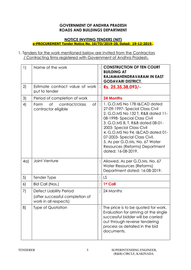 Bid document reverse tendering | PDF