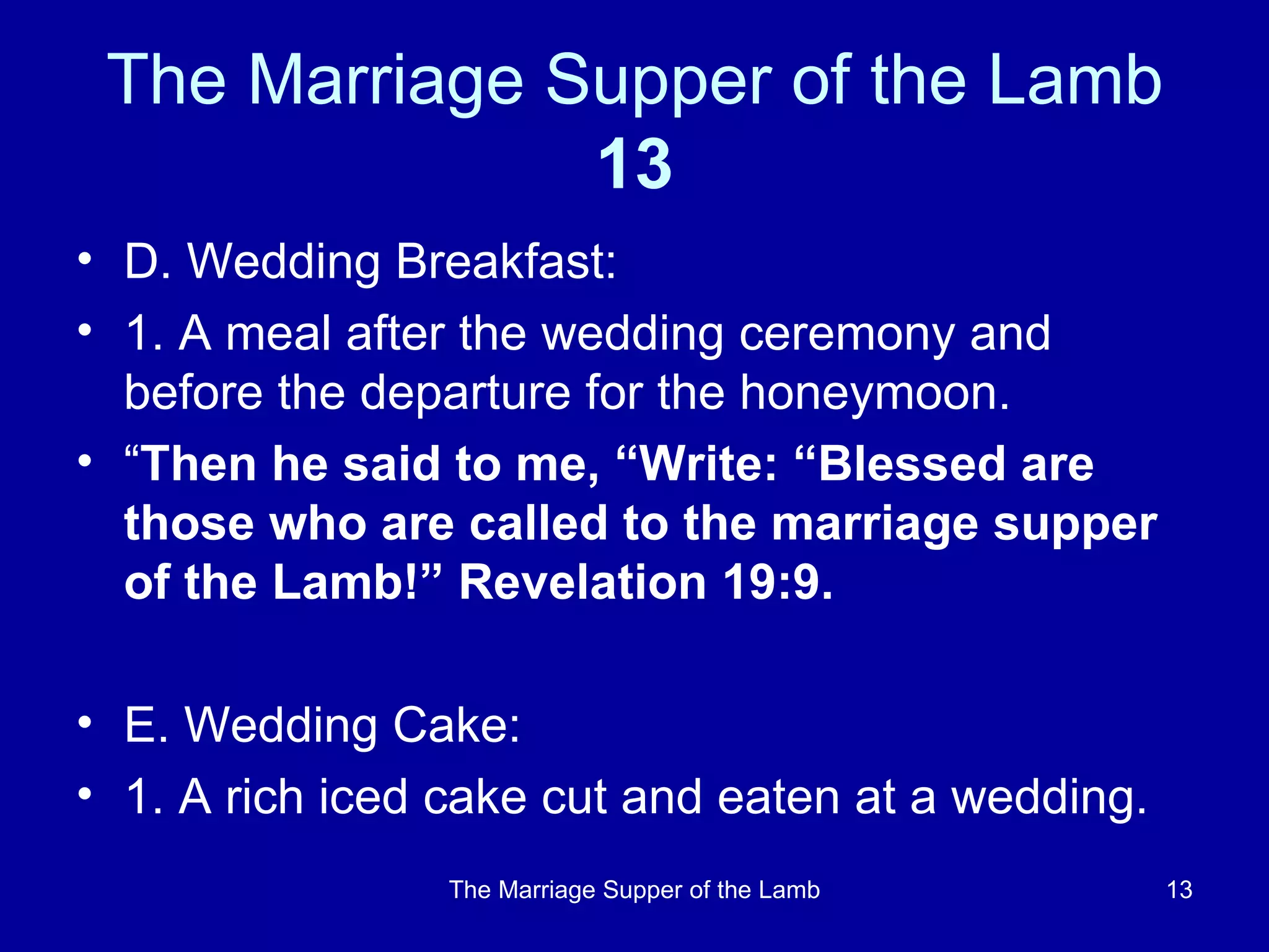 The Marriage Supper Of The Lamb. | PPT