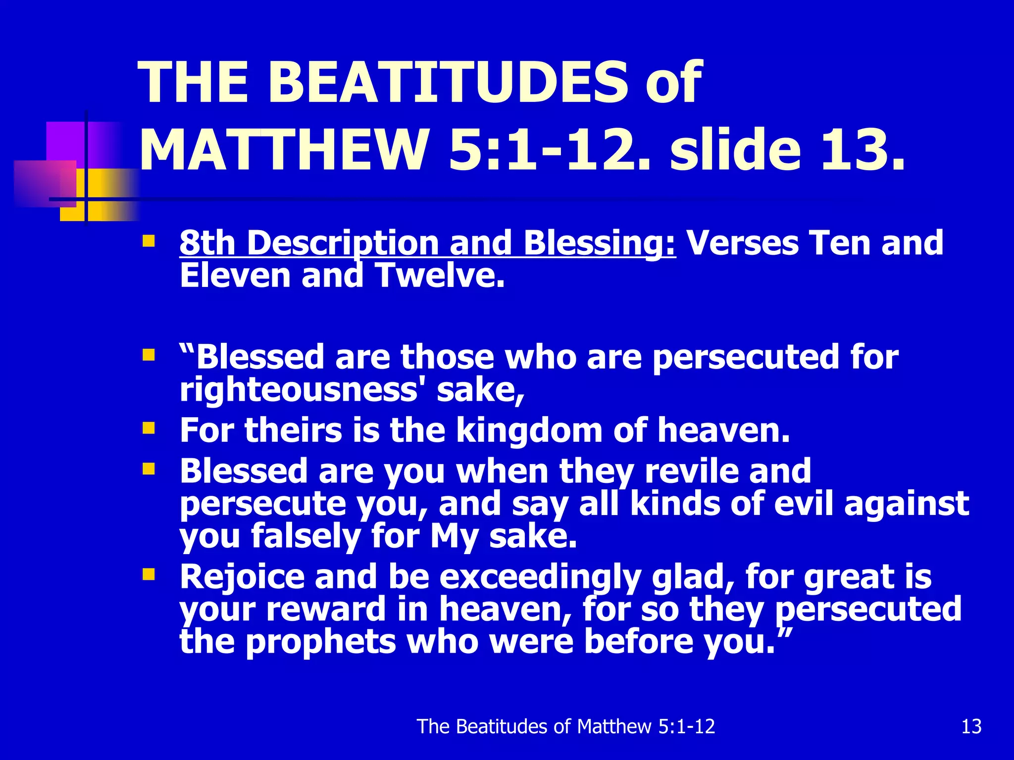 The Beatitudes Of Matthew 5. | PPT