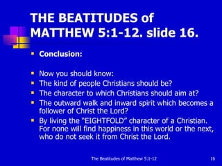 The Beatitudes Of Matthew 5. | PPT
