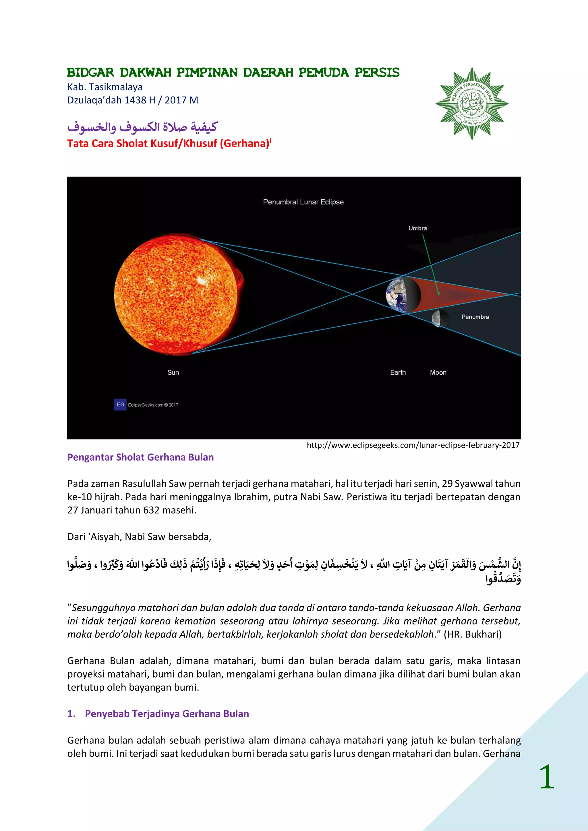 Bidgar dakwah PD Pemuda Persis - Kaifiyat Sholat Gerhana | PDF Bidgar dakwah PD Pemuda Persis - Kaifiyat Sholat Gerhana | PDF