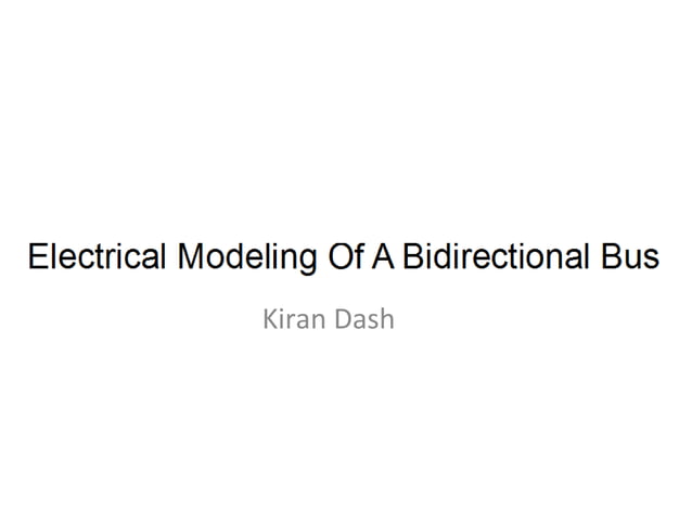 Bidirectional Bus Modelling | PPT | Computer Networking | Computing