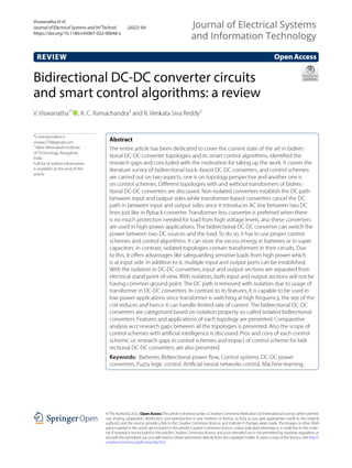 Bidirectional DC-DC converter circuits and smart control algorithms_ a ...