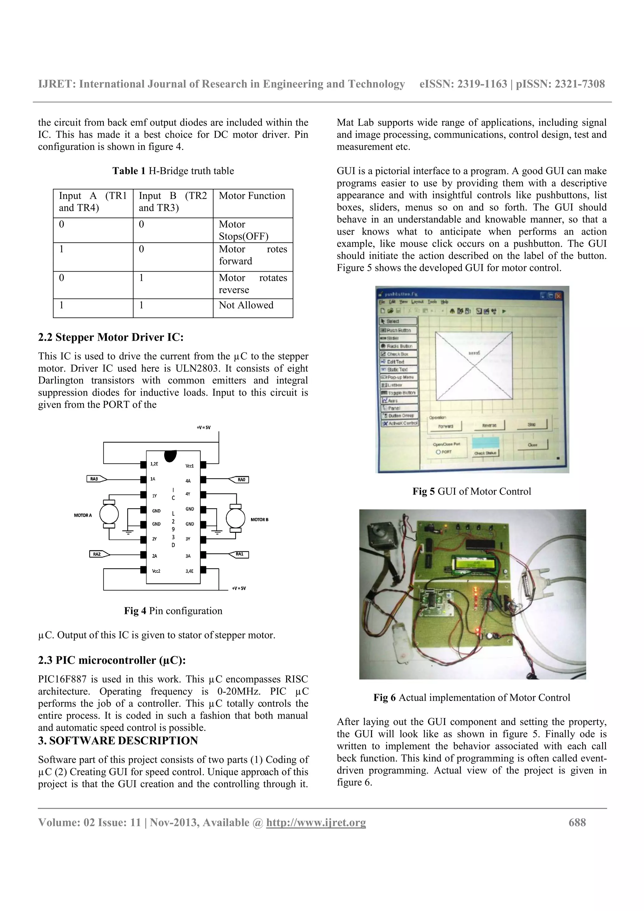 Bi directional speed control of dc motor and stepper | PDF
