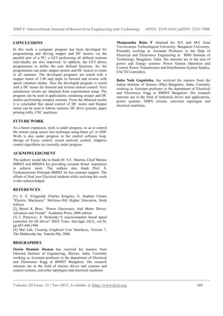 Bi directional speed control of dc motor and stepper | PDF