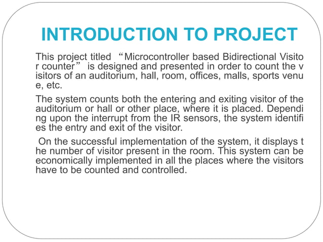 Bidirectional visitor counter | PPTX