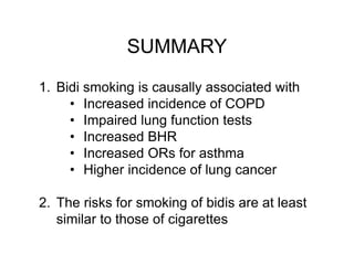 Disease Consequences of Bidi Smoking | Lung Disease -Jindal Chest ...