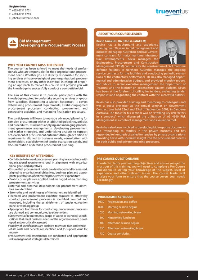 Bid Management: Developing the Procurement Process | PDF